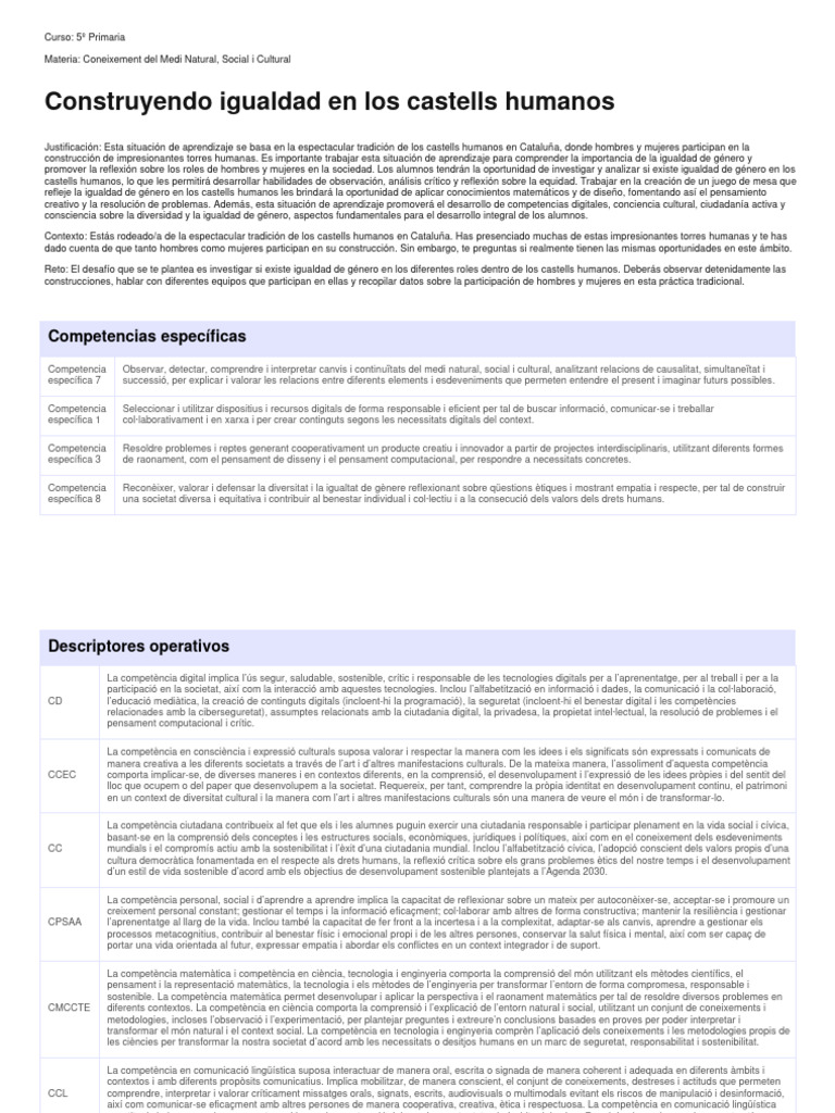 Construyendo Igualdad en Los Castells Humanos | PDF | Estudios de género | Igualdad de género