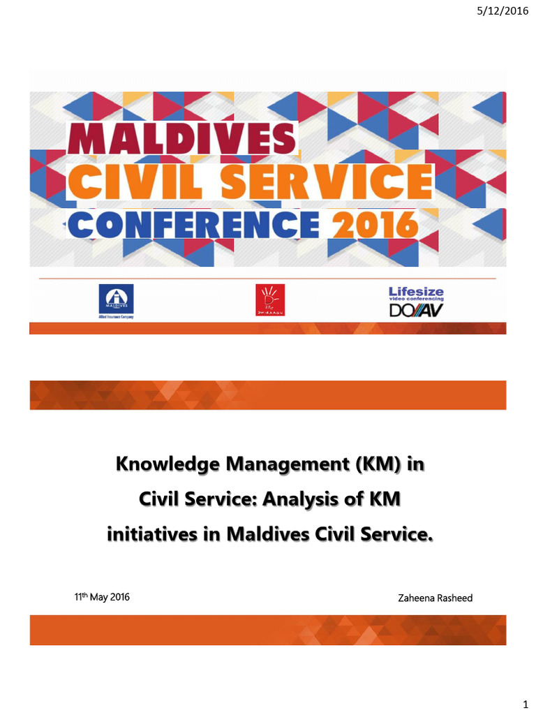 Knowledge Management (KM) in Civil Service: Analysis of KM Initiatives in Maldives Civil Service ...