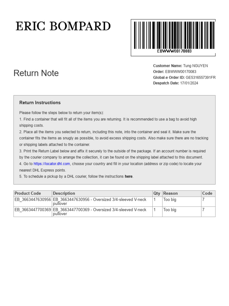 Return Label | PDF