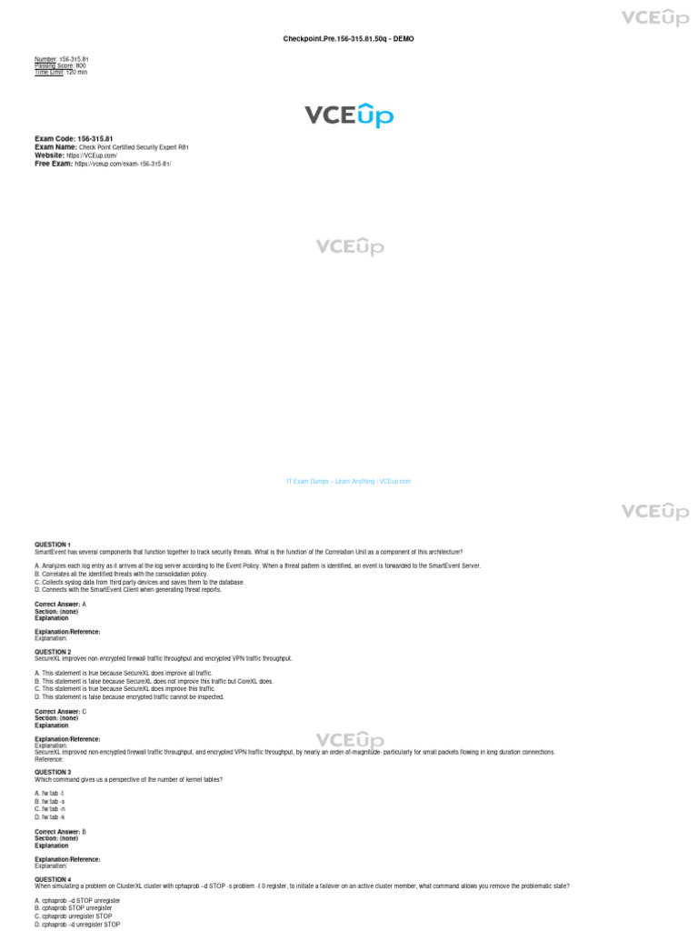 Check Point Certified Security Expert Exam Guide | PDF | Ip Address ...