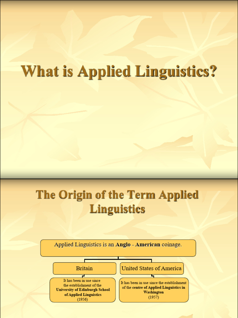 Applied Linguistics | PDF | Second Language | Second Language Acquisition