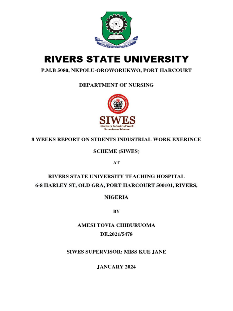 SIWES Report: Nursing Experience at RSUTH | PDF | Emergency Department ...