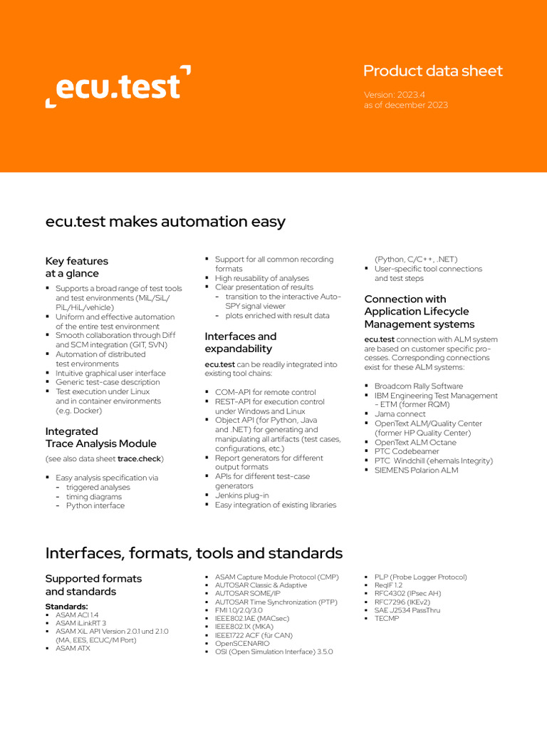 Datasheet Ecu Test | PDF | Systems Engineering | Software