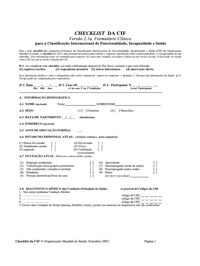 Checklist Da Cif | PDF