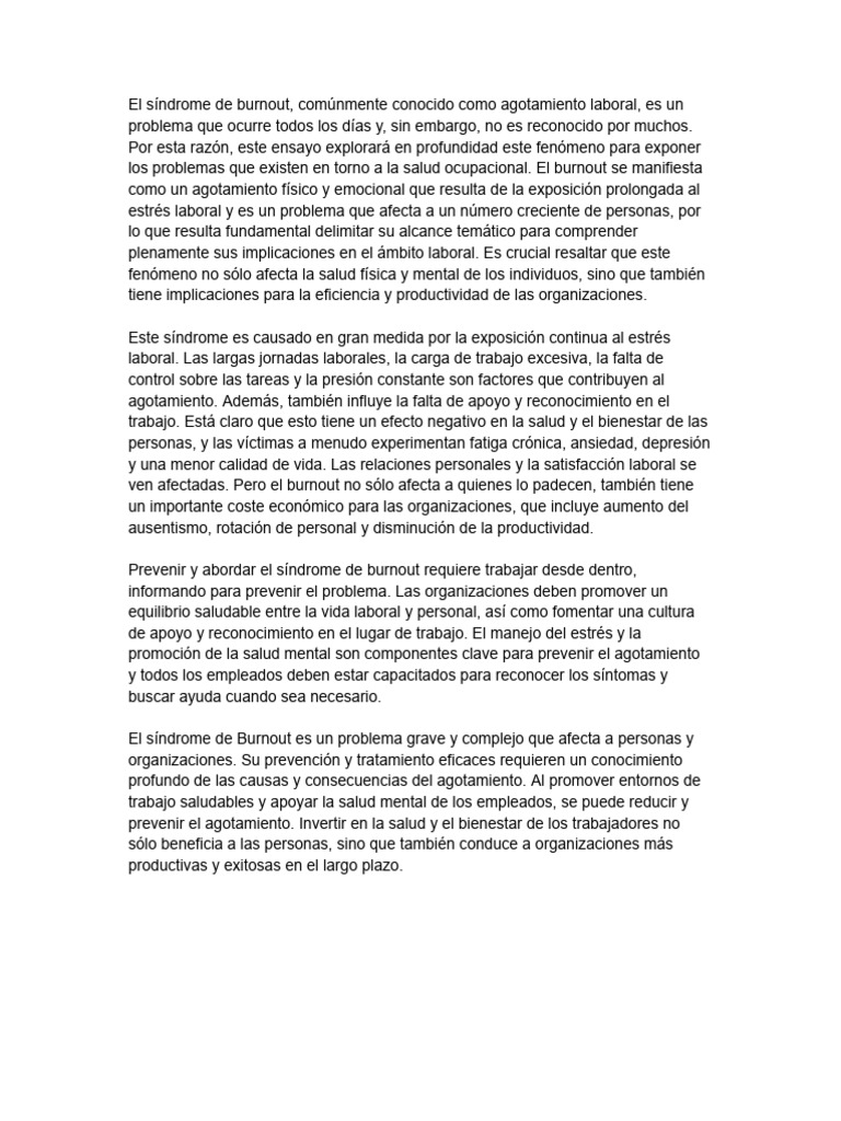 Burnout | PDF | Burnout ocupacional | Estrés (biología) Burnout | PDF | Burnout ocupacional | Estrés (biología)