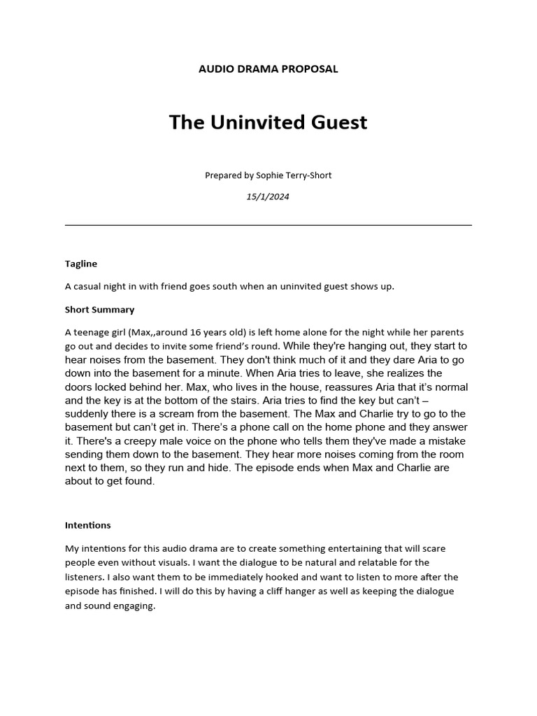 Audio Drama Proposal | PDF