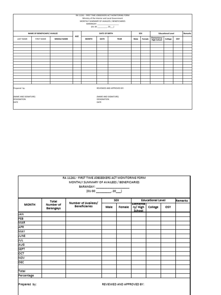 Jobseekers Barangay Forms | PDF