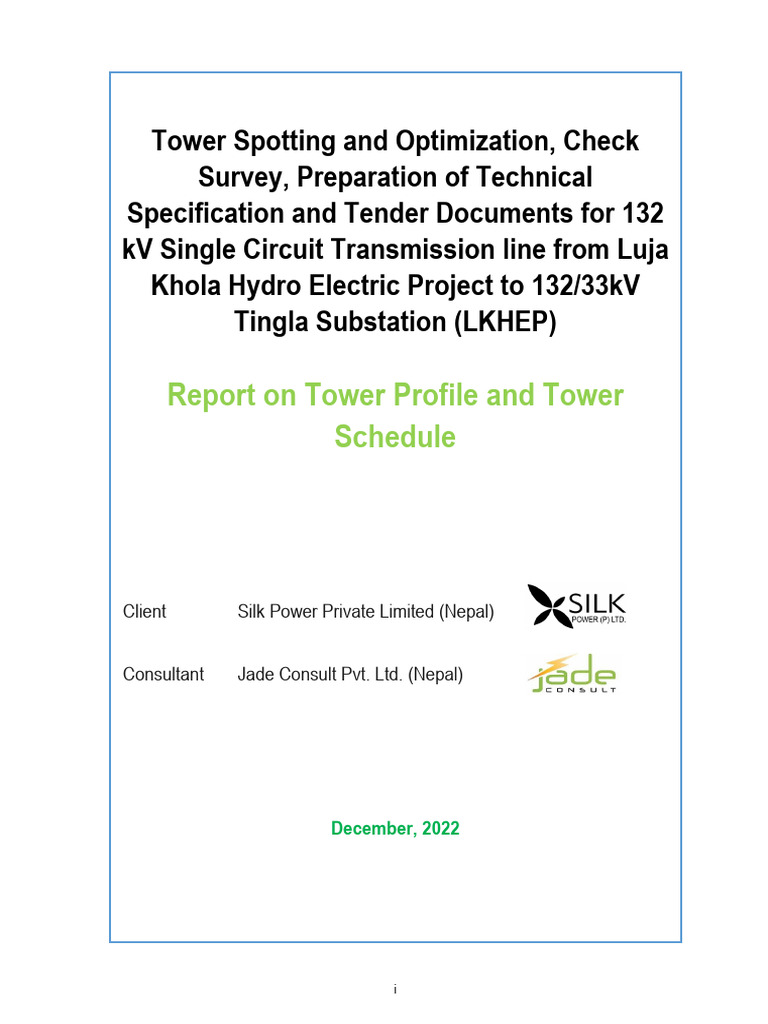Tower Profile & Schedule for 132 kV Line | PDF | Electric Power ...