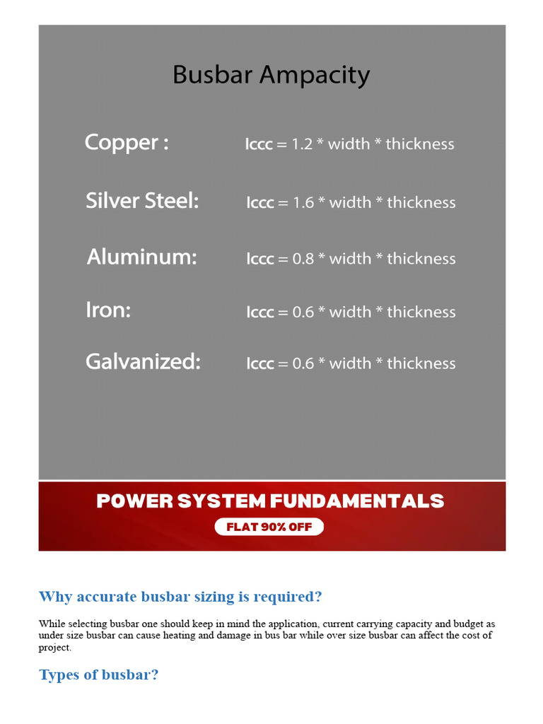 Bus Bar Size Calculator | PDF | Alternating Current | Direct Current