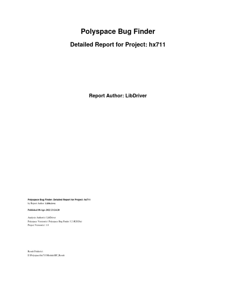 hx711 Polyspace Report | PDF | Pointer (Computer Programming) | Parameter (Computer Programming)