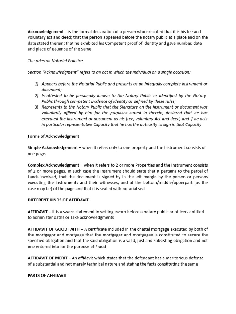 Legal Forms Reviewer | PDF | Affidavit | Notary Public