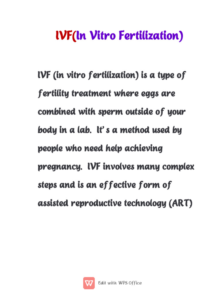 Bio Ivf | PDF | In Vitro Fertilisation | Ovary