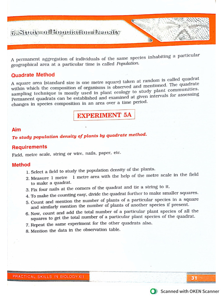 XII Biology Practical Material | PDF