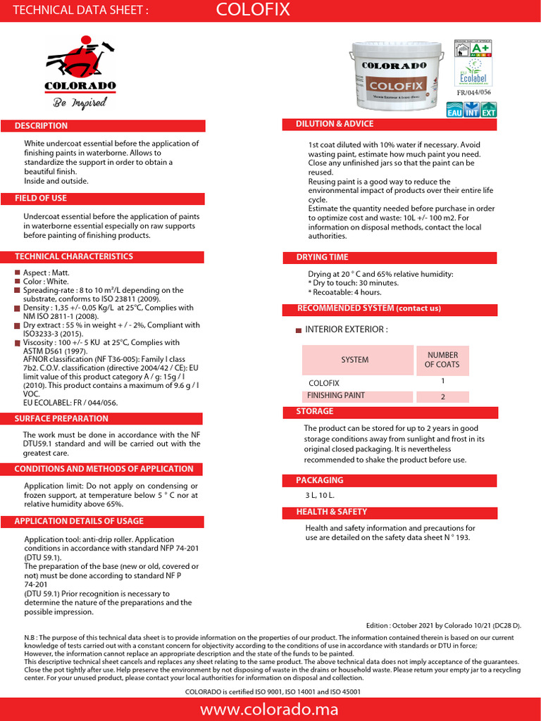 Colofix Ecolabel Ang 2 | Download Free PDF | Paint | Waste