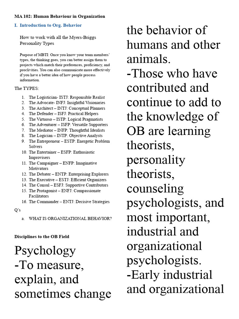 Human Behavior in Organization Notes | PDF | Motivation | Motivational