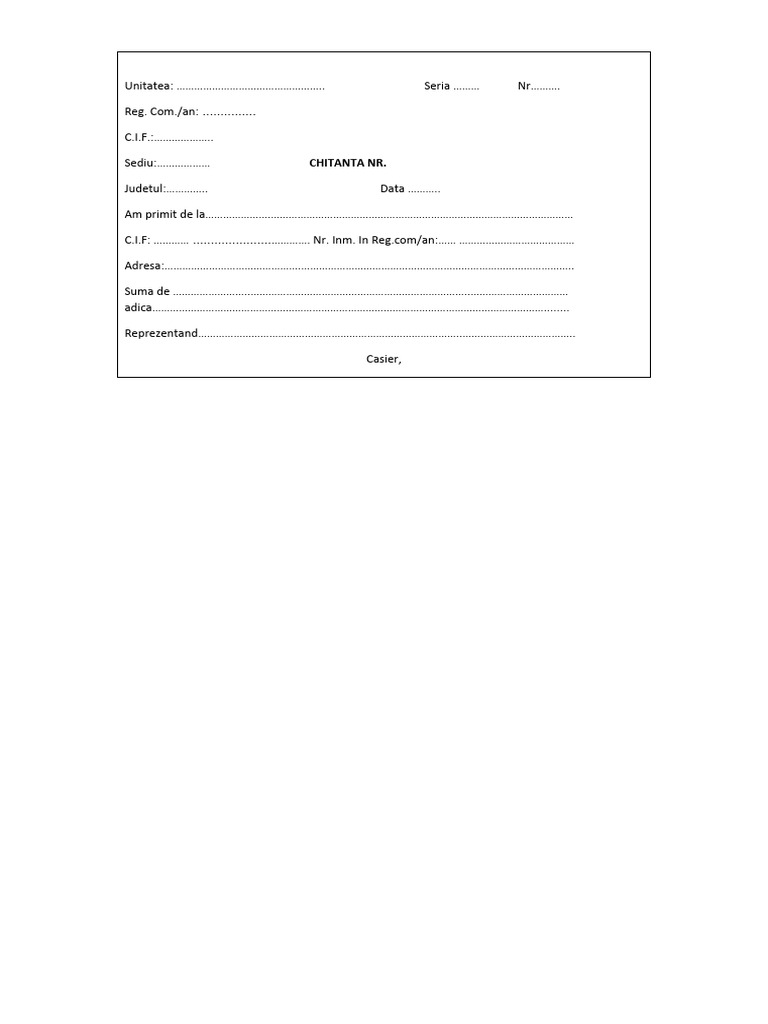 Model Factura Chitanta | PDF