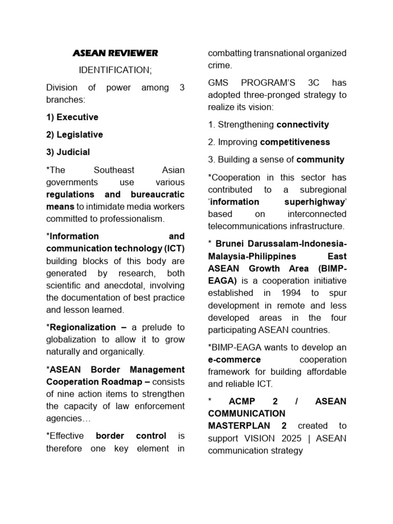 Asean Final Exam | PDF | Economies