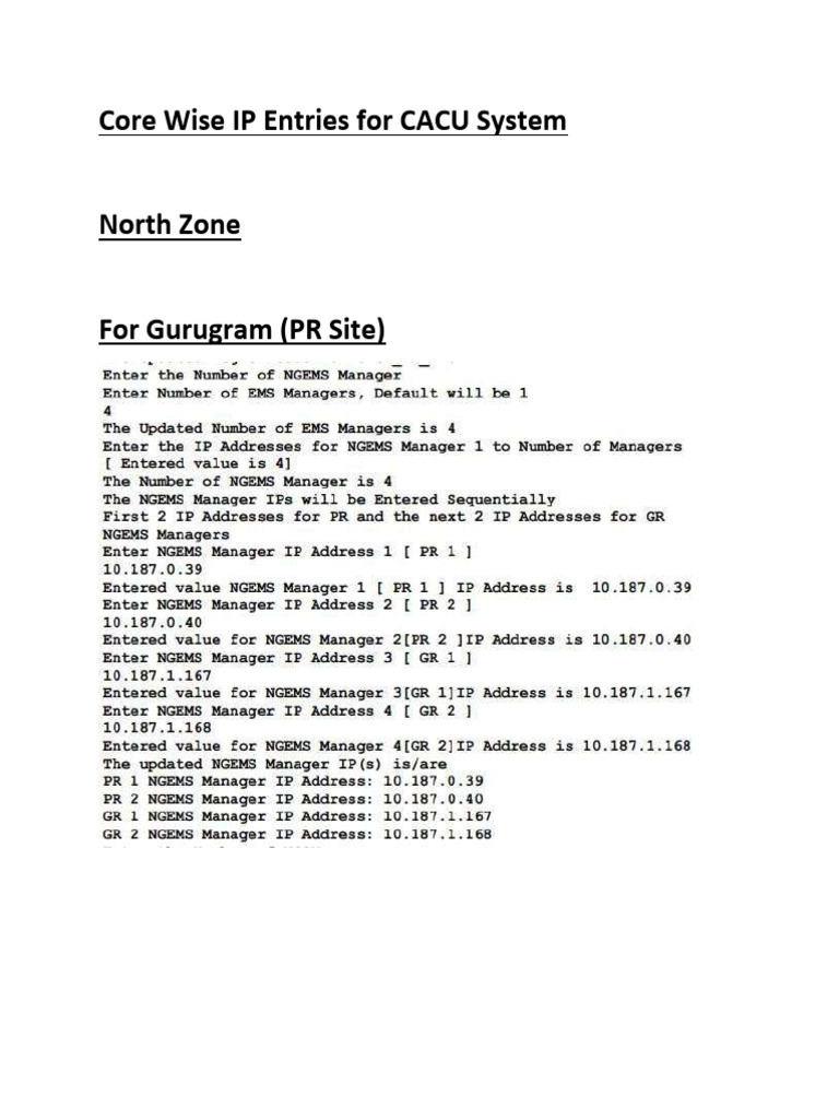 CACU System IP Configuration Guide | PDF | Wide Area Network | Network ...