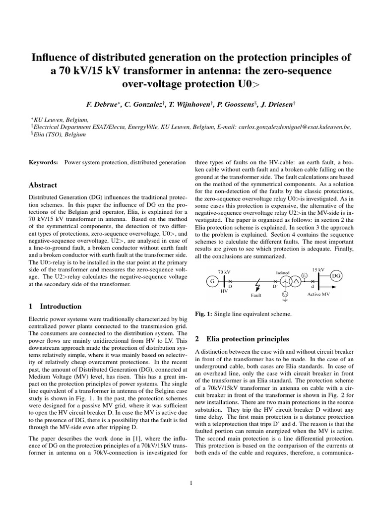 Zero-Sequence Overvoltage Protection Full Paper | PDF | Transformer ...
