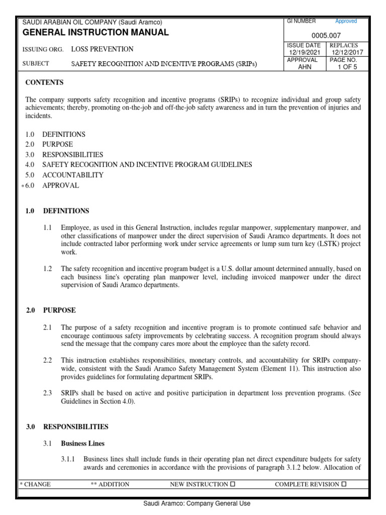 Saudi Aramco Safety Incentive Programs | PDF | Incentive | Safety