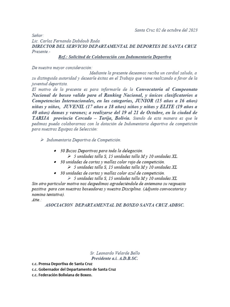 Modelo de Cartas | PDF