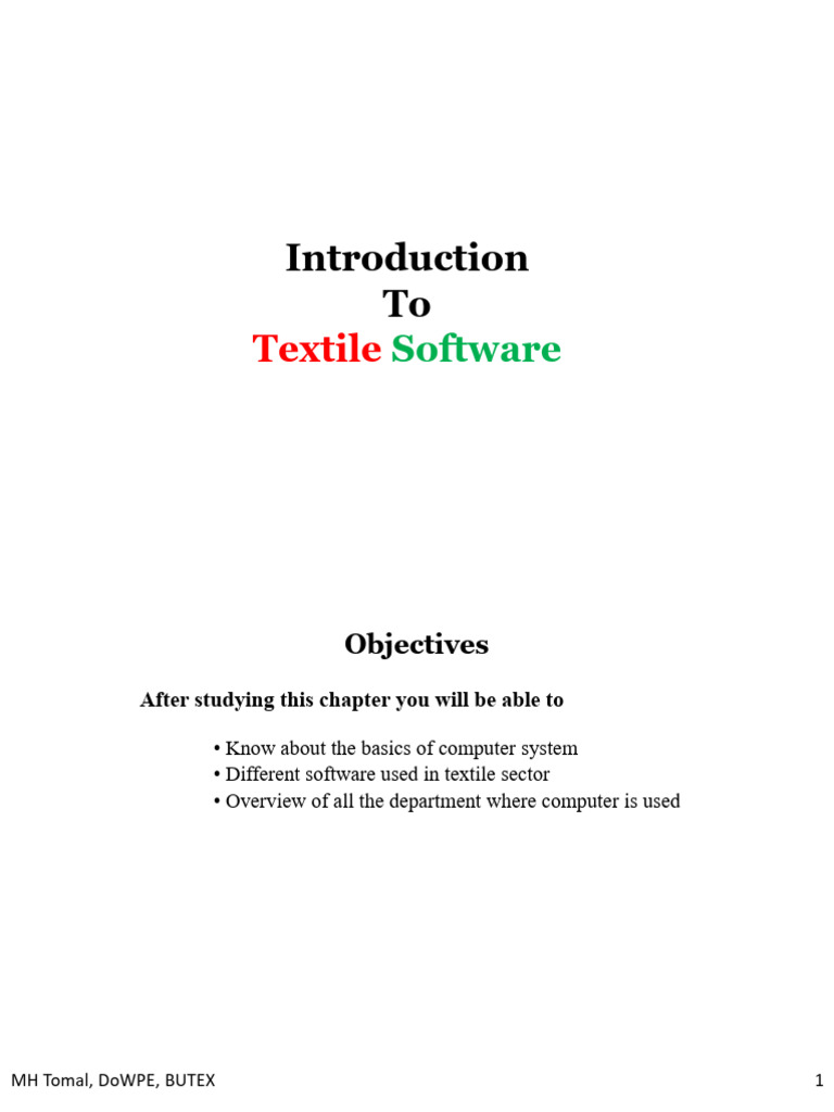 Introduction To Textile Softwares | PDF | Point Of Sale | Computer ...