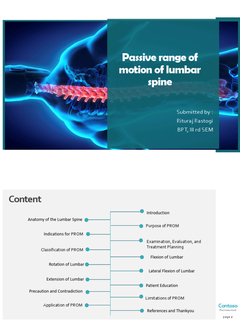 Passive Range of Motion of Lumbar Spine | PDF | Vertebral Column ...