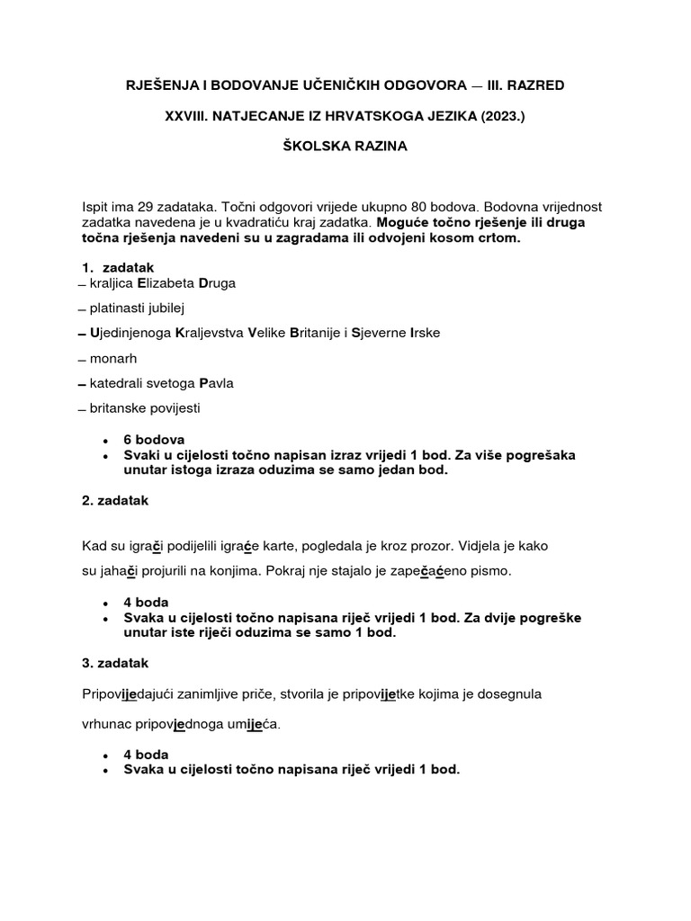 3 Hrvatski Skolsko Rjesenja 2023 | PDF
