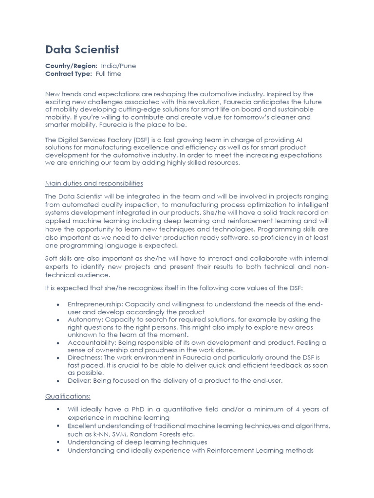 Data Scientist | PDF | Machine Learning | Artificial Intelligence