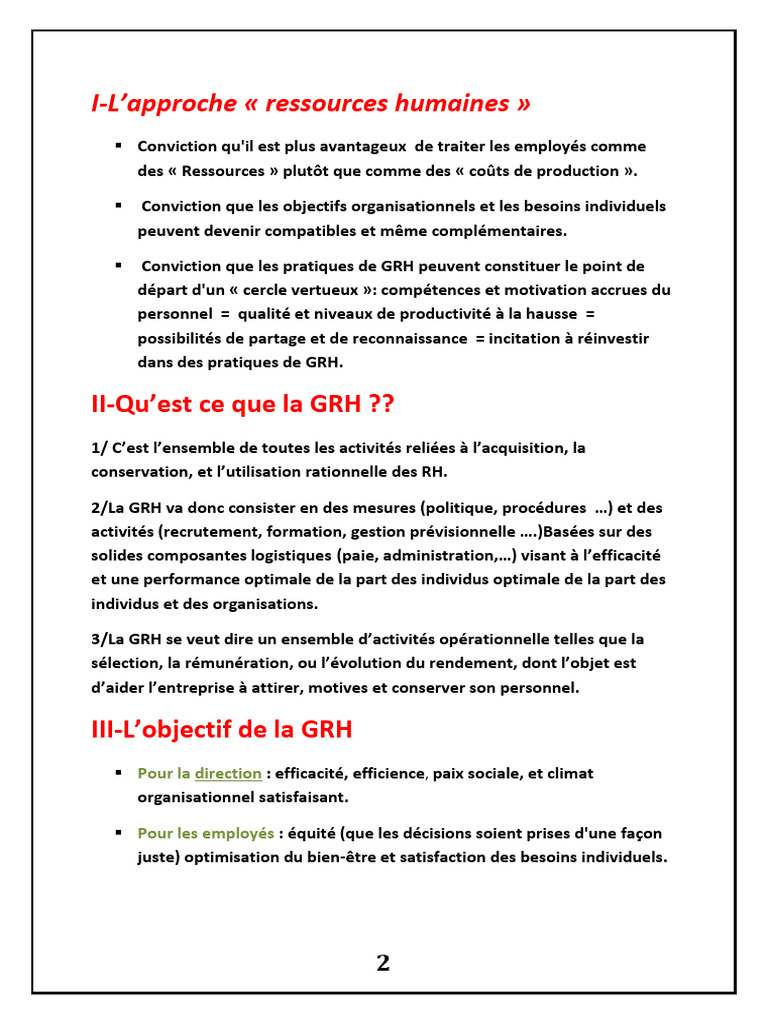 Cours de GRH Par BINKKOUR - Removed | PDF | Recrutement | Gestion des ...