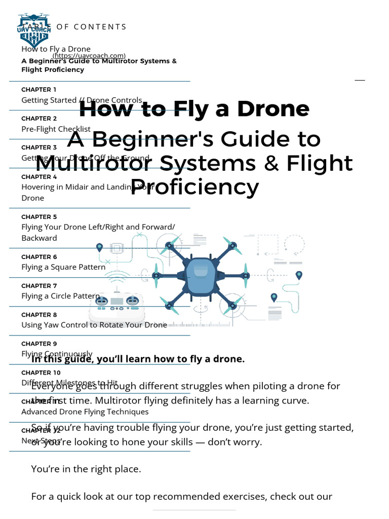 How To Fly A Drone A Beginner's Guide To Multirotor Systems | PDF ...