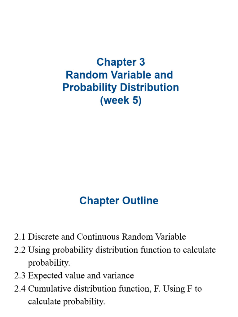 Draswa Chapter4randomvariableandprobabilitydistribution 28week5 29 | PDF | Probability ...
