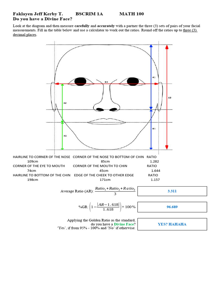Measuring Your Divine Face Ratio | PDF