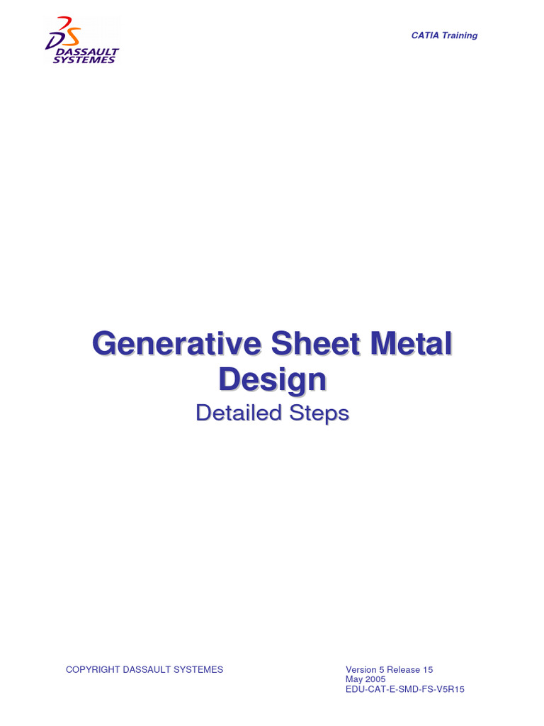 CATIA V5R15 Sheet Metal Design Guide | PDF | Button (Computing) | Icon ...