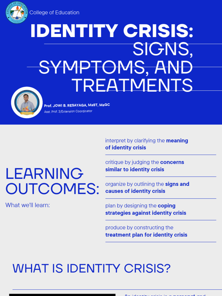 Identity Crisis Signs Symptoms Treatments | PDF | Identity (Social ...