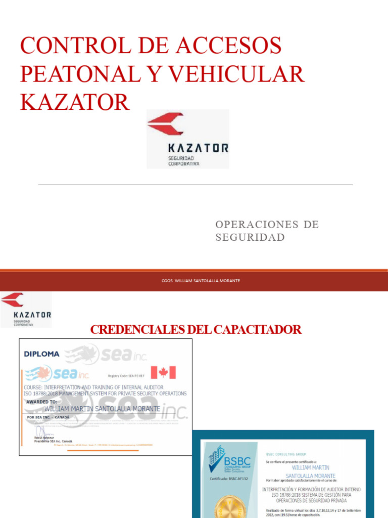 Controles Accesos Peatonal y Vehicular Kazator | PDF | Valores ...