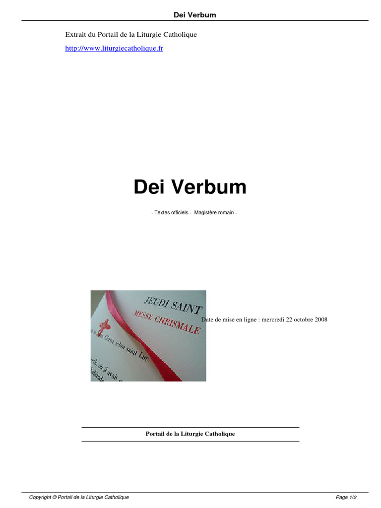Dei Verbum | PDF