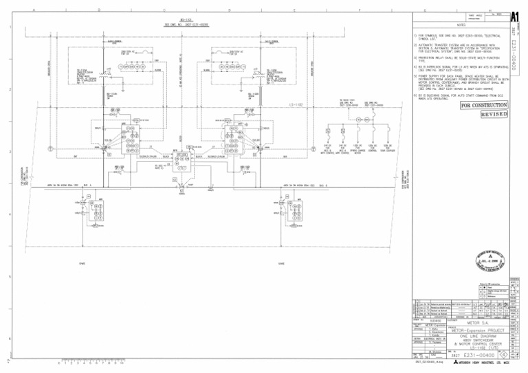 E231-00400_Rev04.... ONE LINE DIAGRAM 480V SWITCHGEAR & MOTOR CONTROL ...