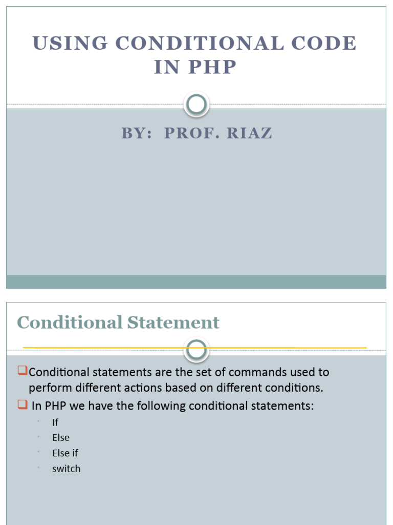 Using Conditional Code | PDF | Software Engineering | Control Flow