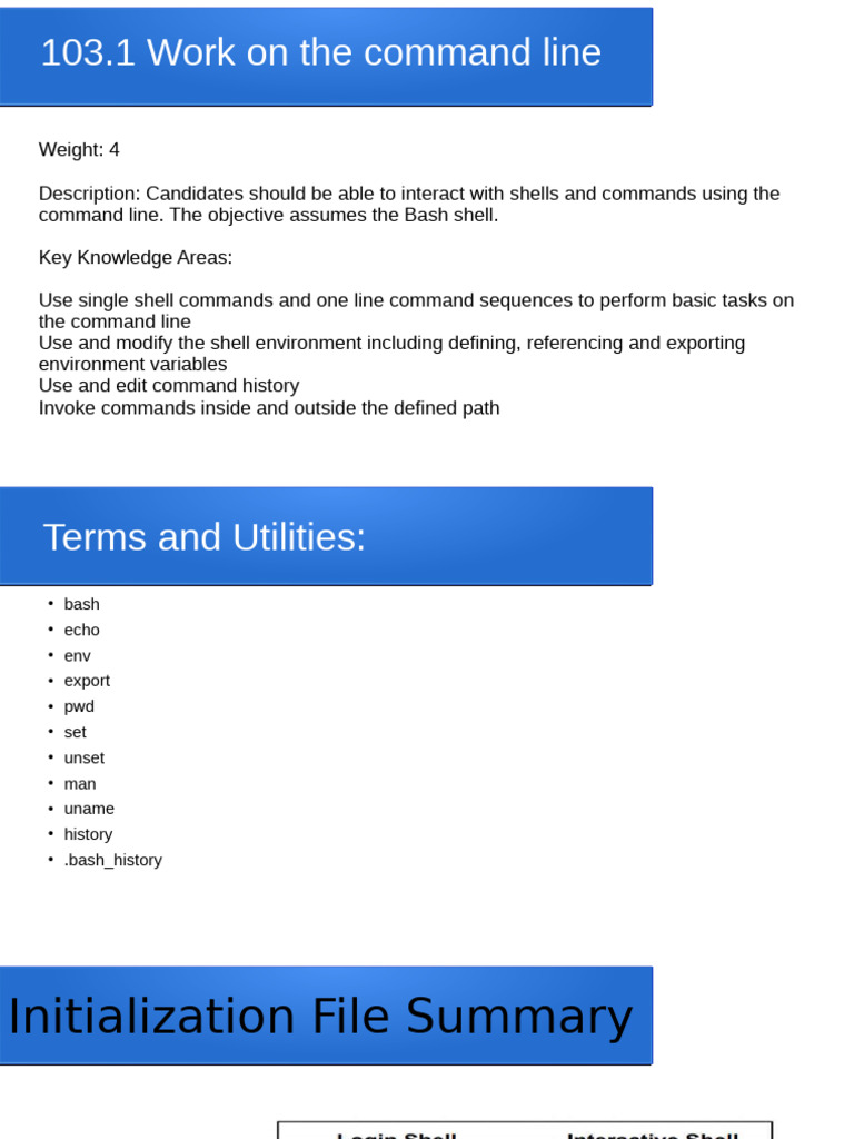 103.1 Work On The Command Line | PDF | Ingeniería Informática | Tecnologías de la información