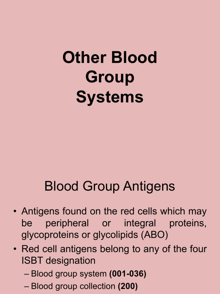 4 Other Blood Group Systems | PDF | Blood Type | Tissue (Biology)