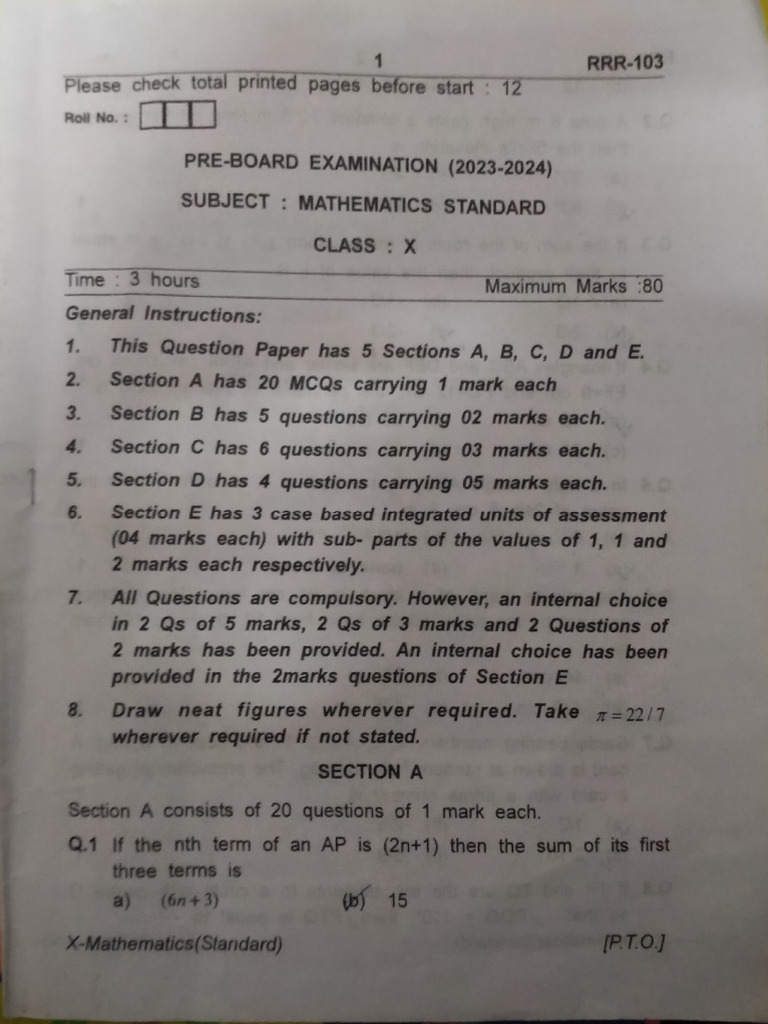 Class - 10th Math Standard | PDF