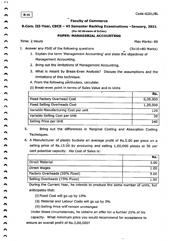 Managerial Accounting Vi Sem Jan2021 Pdf