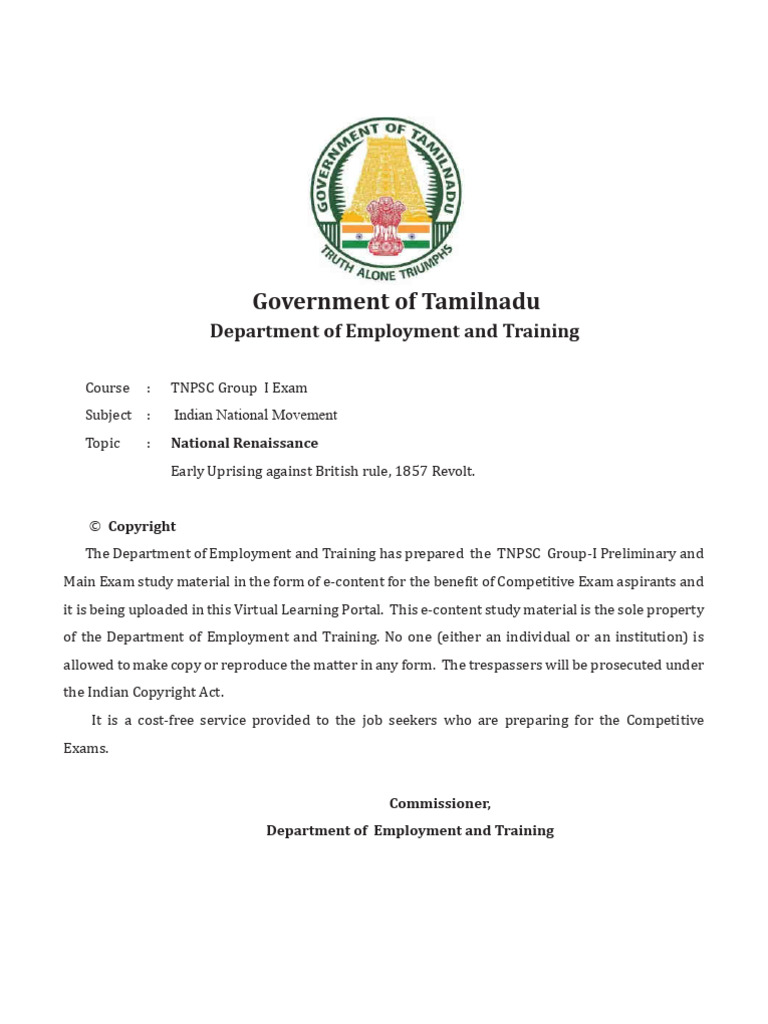 National Renaissance - 1st - Chapter | PDF | British India | South Asia