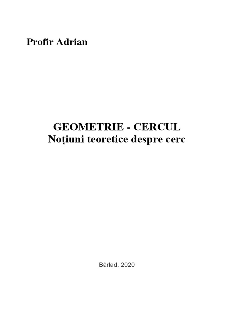 Geometrie Cercul | PDF