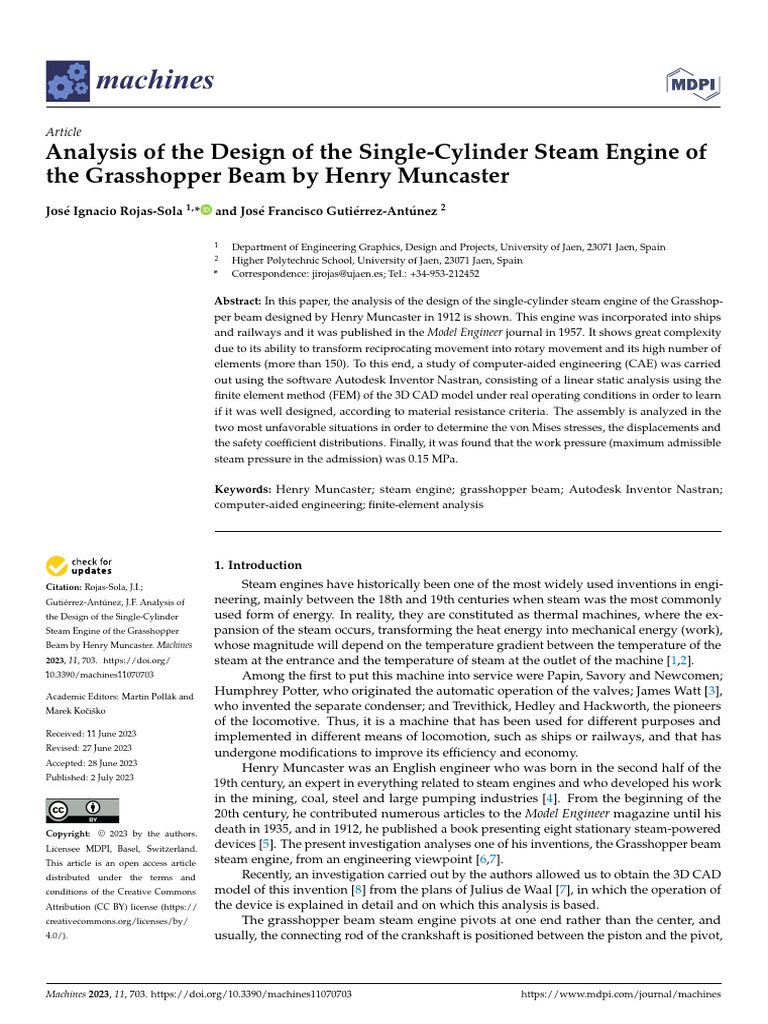 Machines 11 00703 | Download Free PDF | Piston | Steam Engine