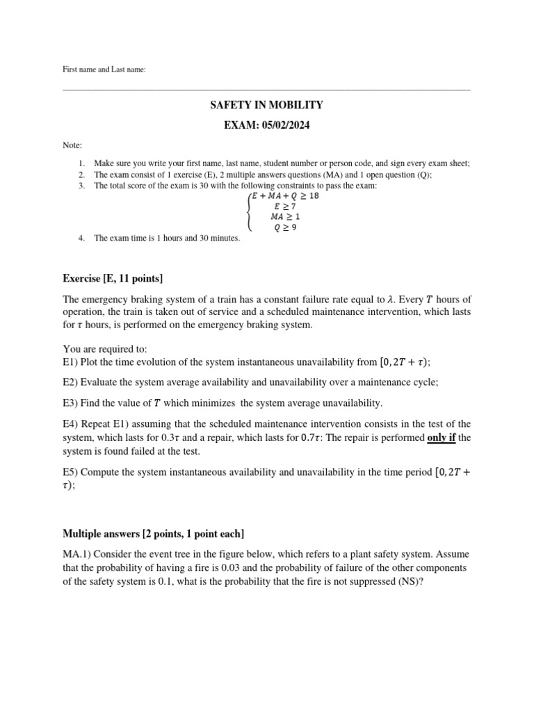 Safety in Mobility 05 02 24 | PDF | Reliability Engineering | Probability Theory