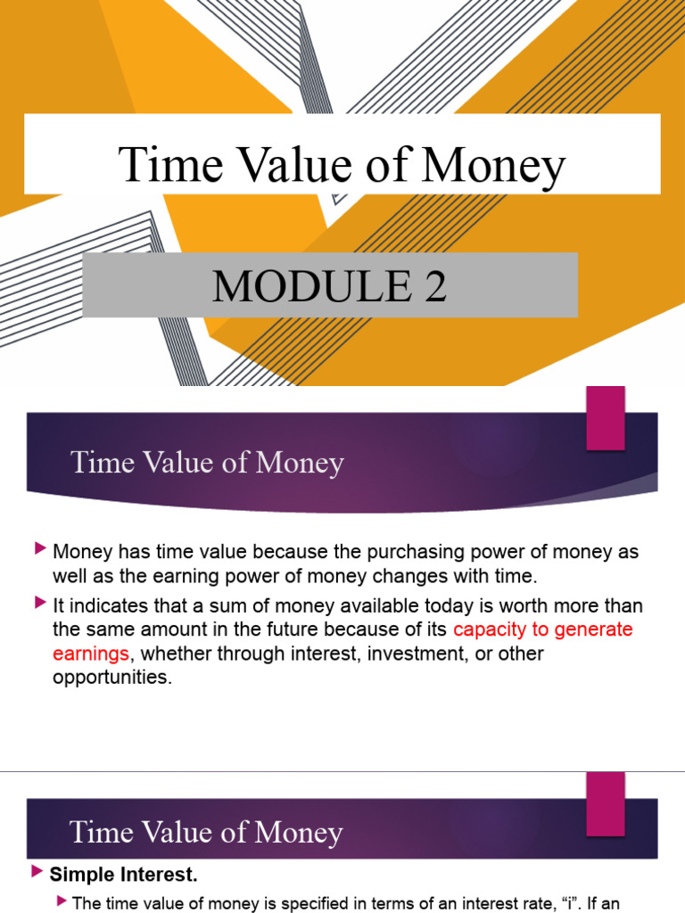 Module 2 Time Value of Money For Distribution | PDF | Interest | Time Value Of Money