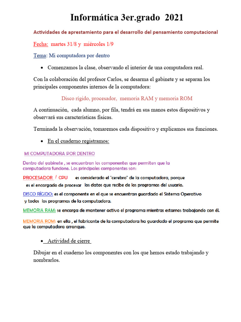 Tercer Grado | PDF | Algoritmos | Información