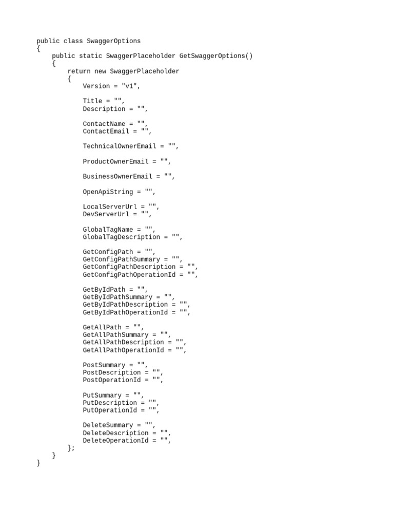 Swagger Template | PDF